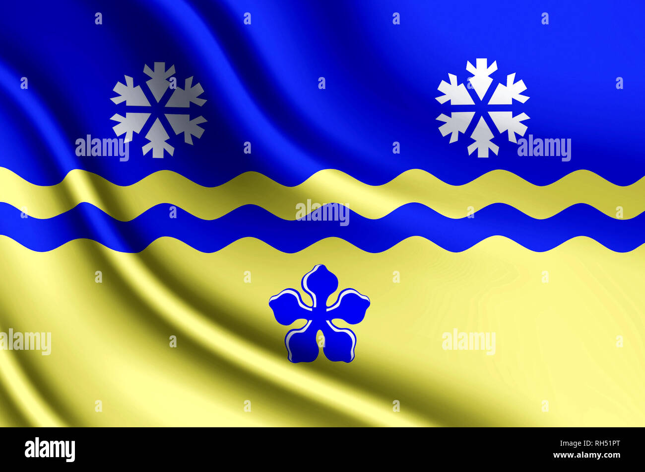 Prince george british columbia modern and realistic closeup 3D flag ...
