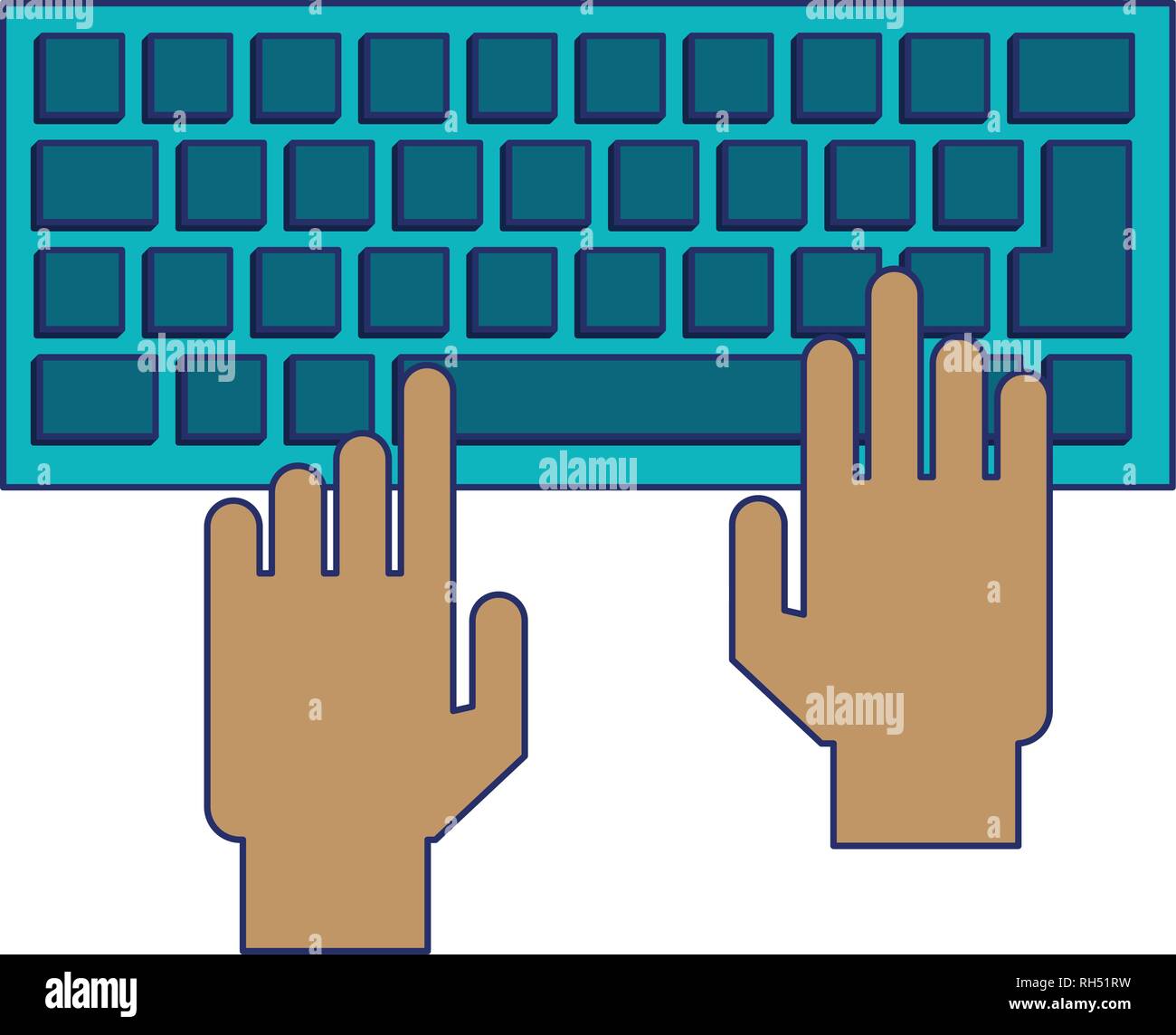 hands using computer keyboard Stock Vector Image & Art - Alamy