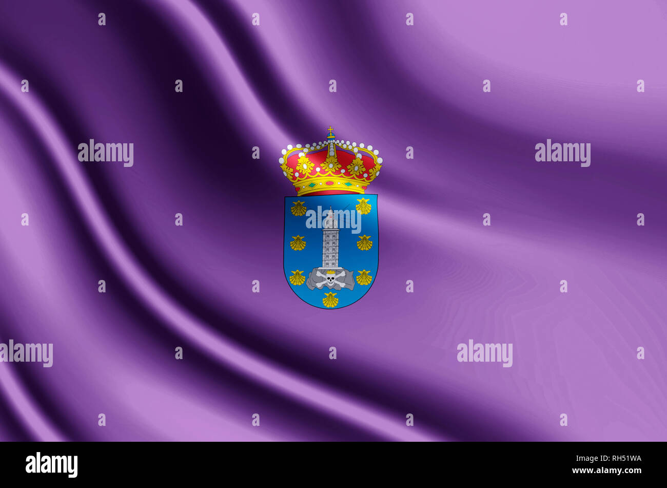La coruna modern and realistic closeup 3D flag illustration. Perfect ...
