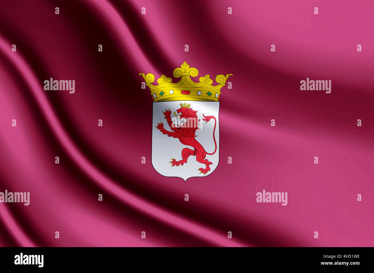 Leon modern and realistic closeup 3D flag illustration. Perfect for ...