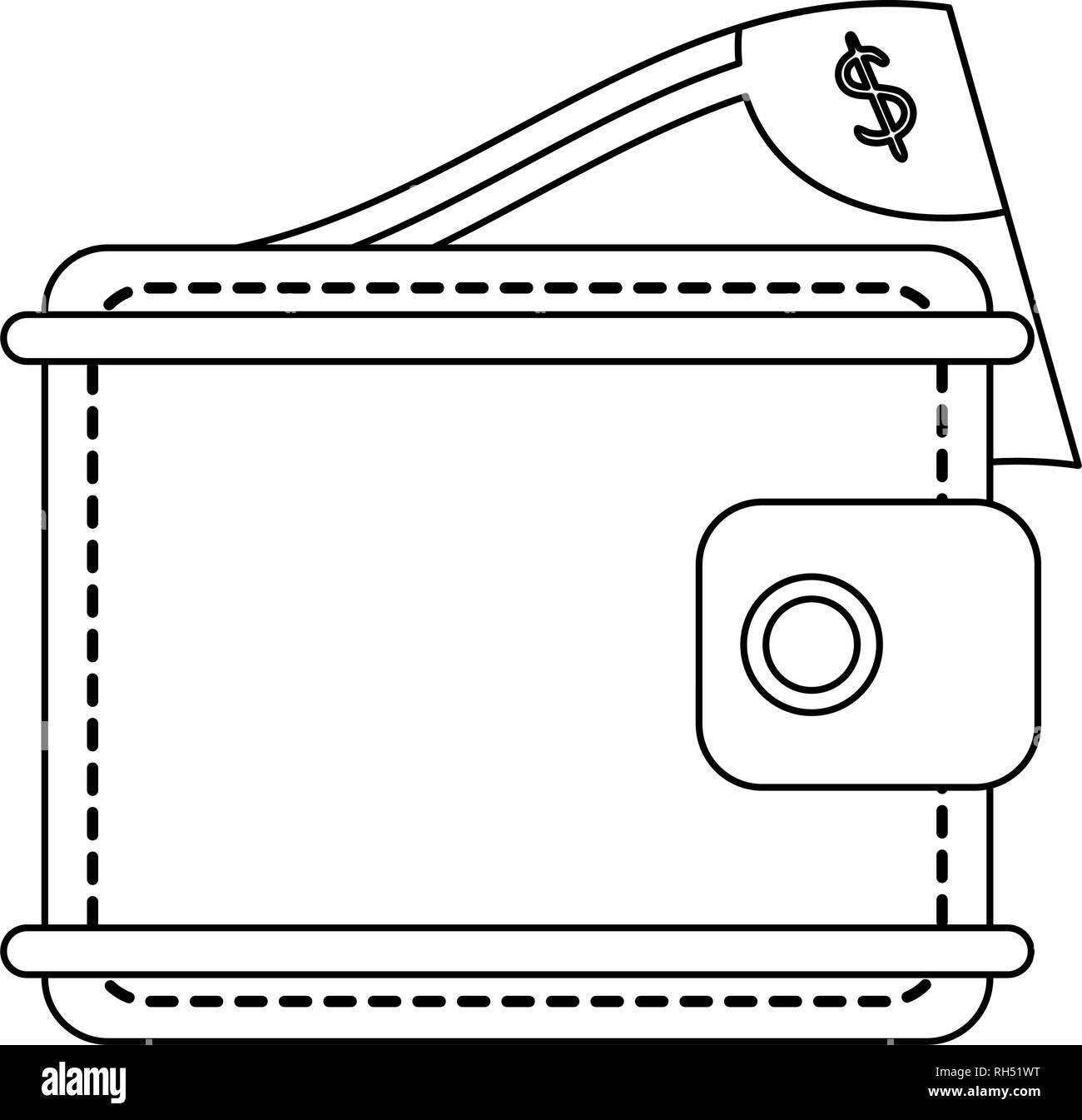 wallet with money symbol black and white Stock Vector Image & Art - Alamy