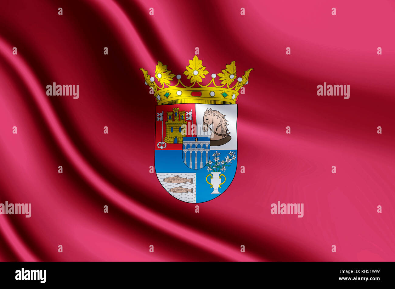 Segovia modern and realistic closeup 3D flag illustration. Perfect for ...