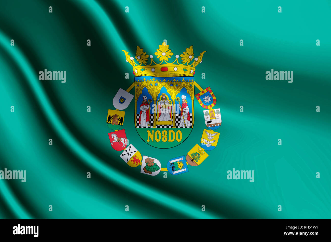 Sevilla modern and realistic closeup 3D flag illustration. Perfect for ...