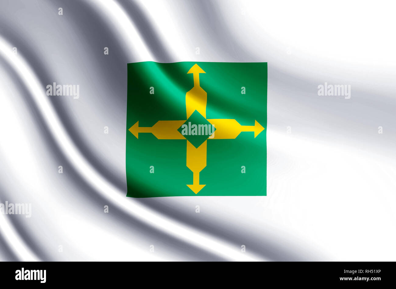 Distrito Federal modern and realistic closeup 3D flag illustration ...