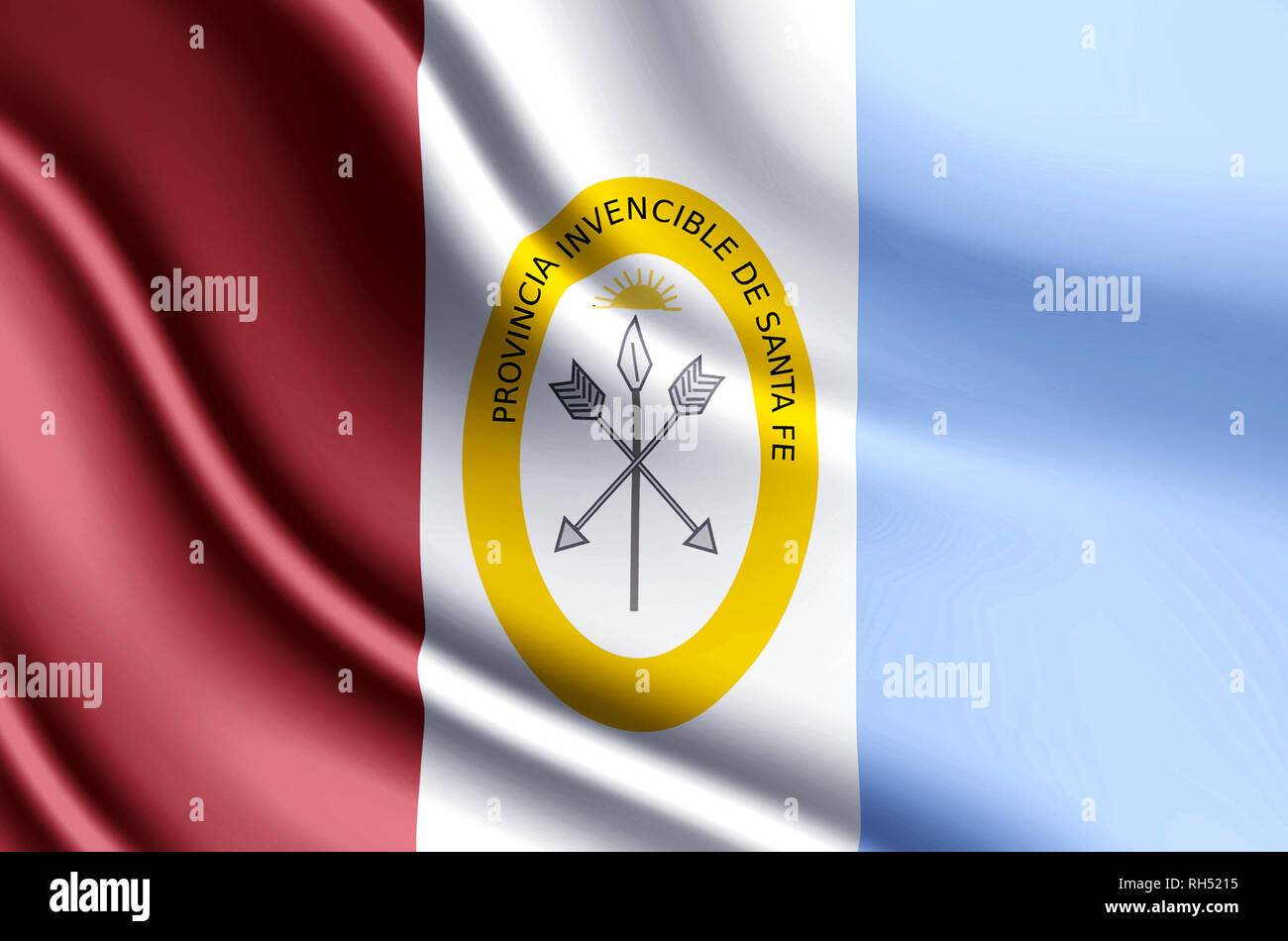 Santa Fe modern and realistic closeup 3D flag illustration. Perfect for ...