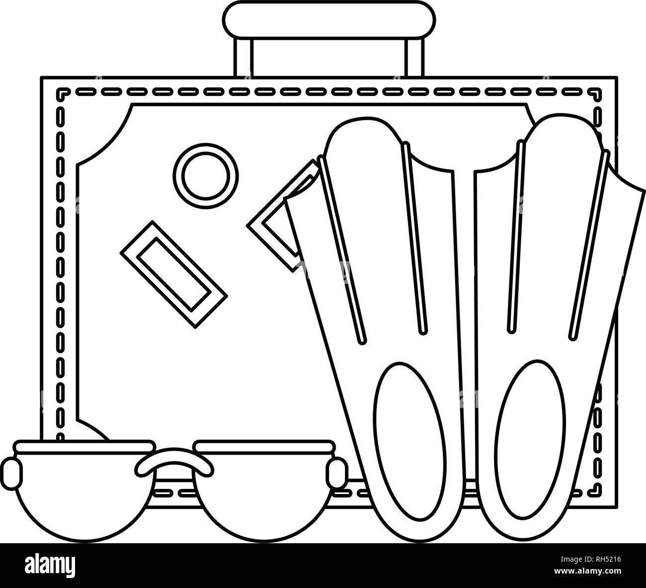 Suitcase travel symbol cartoon Black and White Stock Photos & Images ...