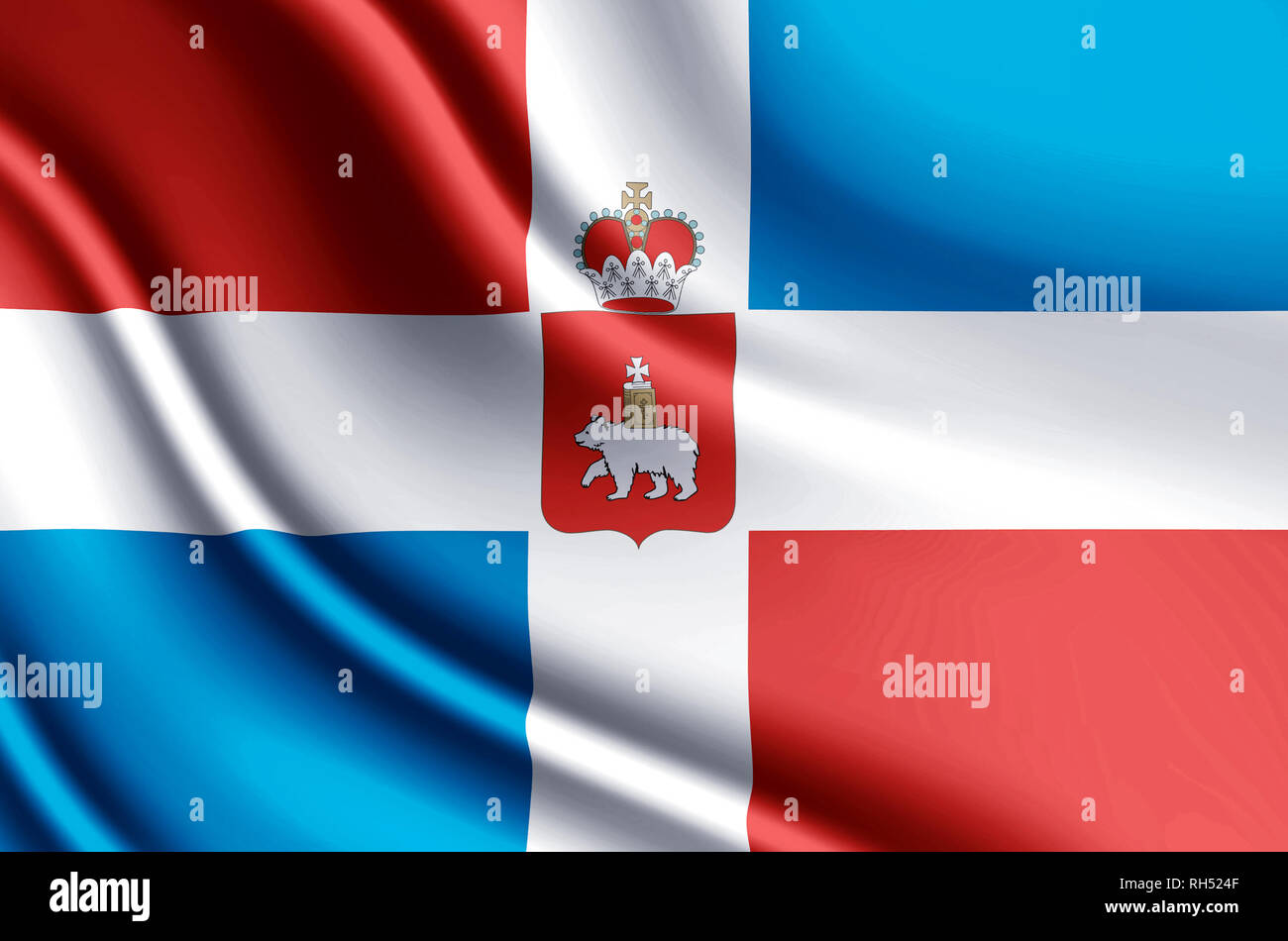 Perm modern and realistic closeup 3D flag illustration. Perfect for ...