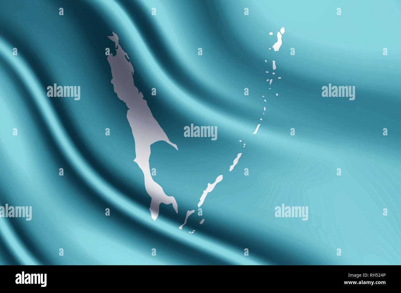 Sakhalin modern and realistic closeup 3D flag illustration. Perfect for ...