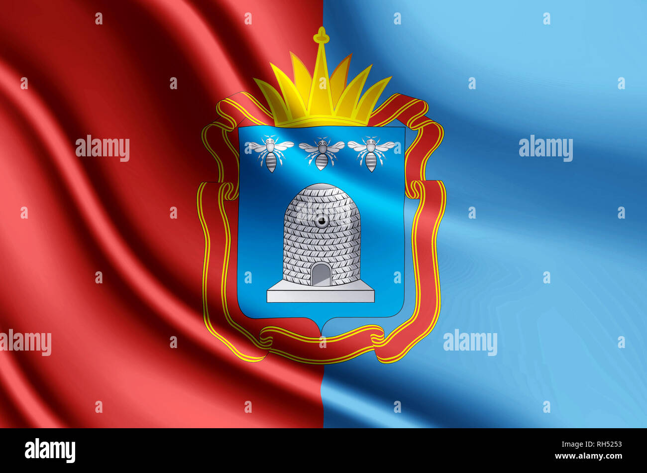 Tambov modern and realistic closeup 3D flag illustration. Perfect for ...