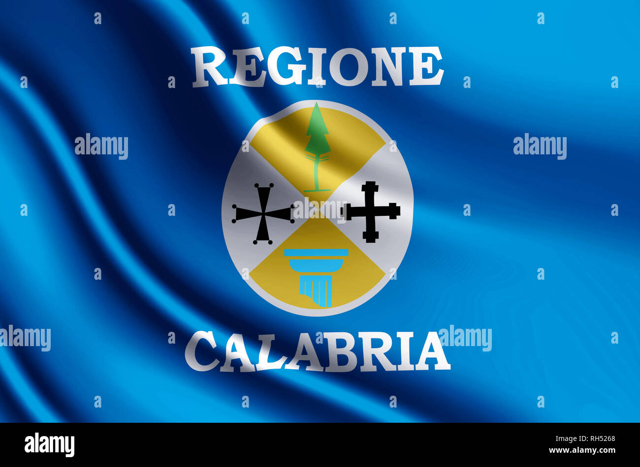 Calabria modern and realistic closeup 3D flag illustration. Perfect for ...