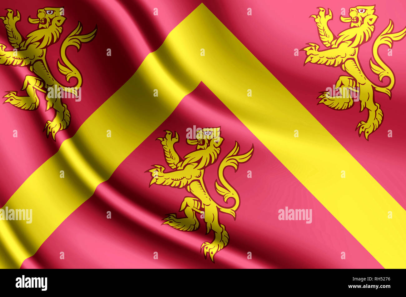 Anglesey modern and realistic closeup 3D flag illustration. Perfect for ...