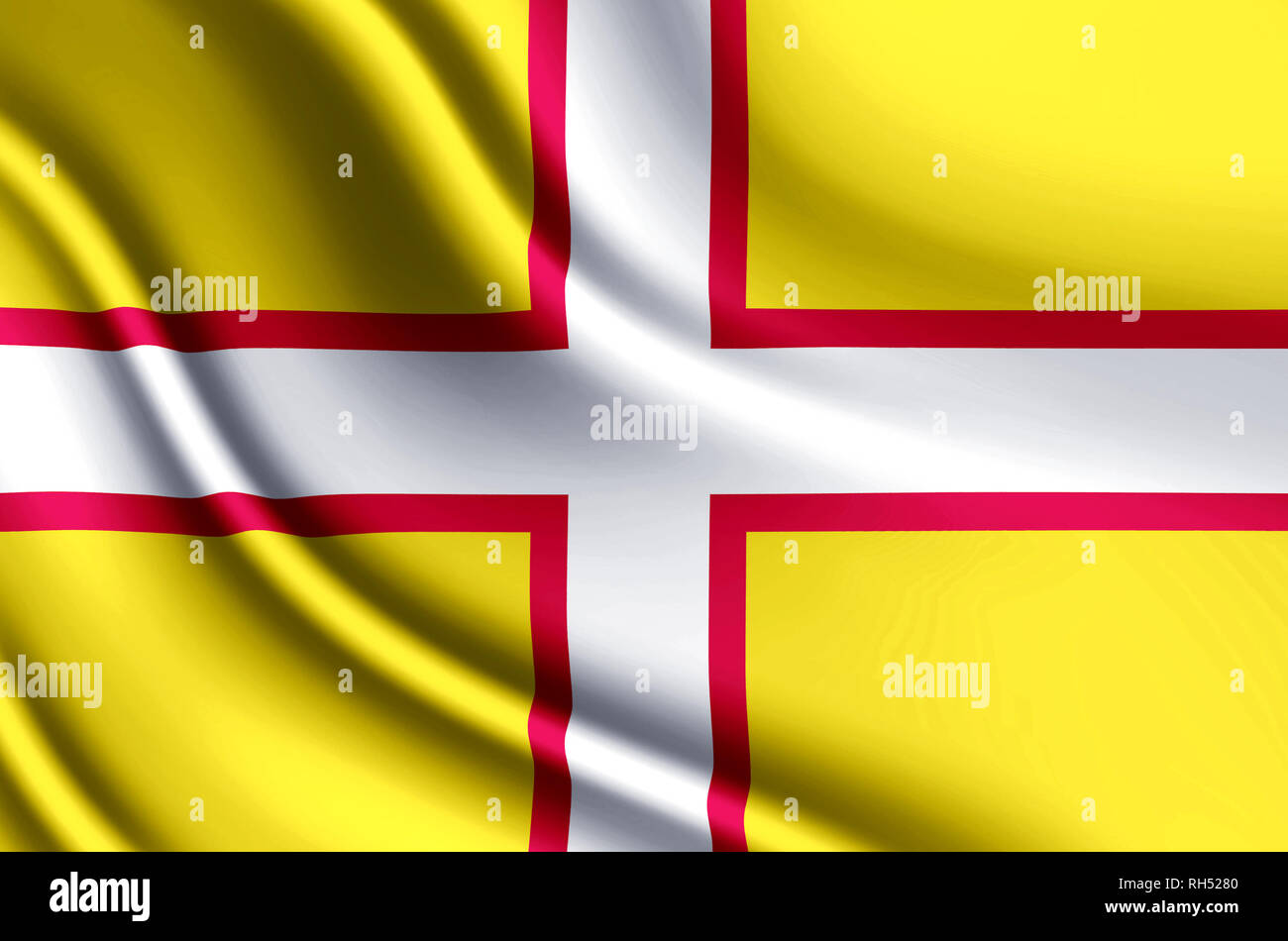 Dorset modern and realistic closeup 3D flag illustration. Perfect for ...