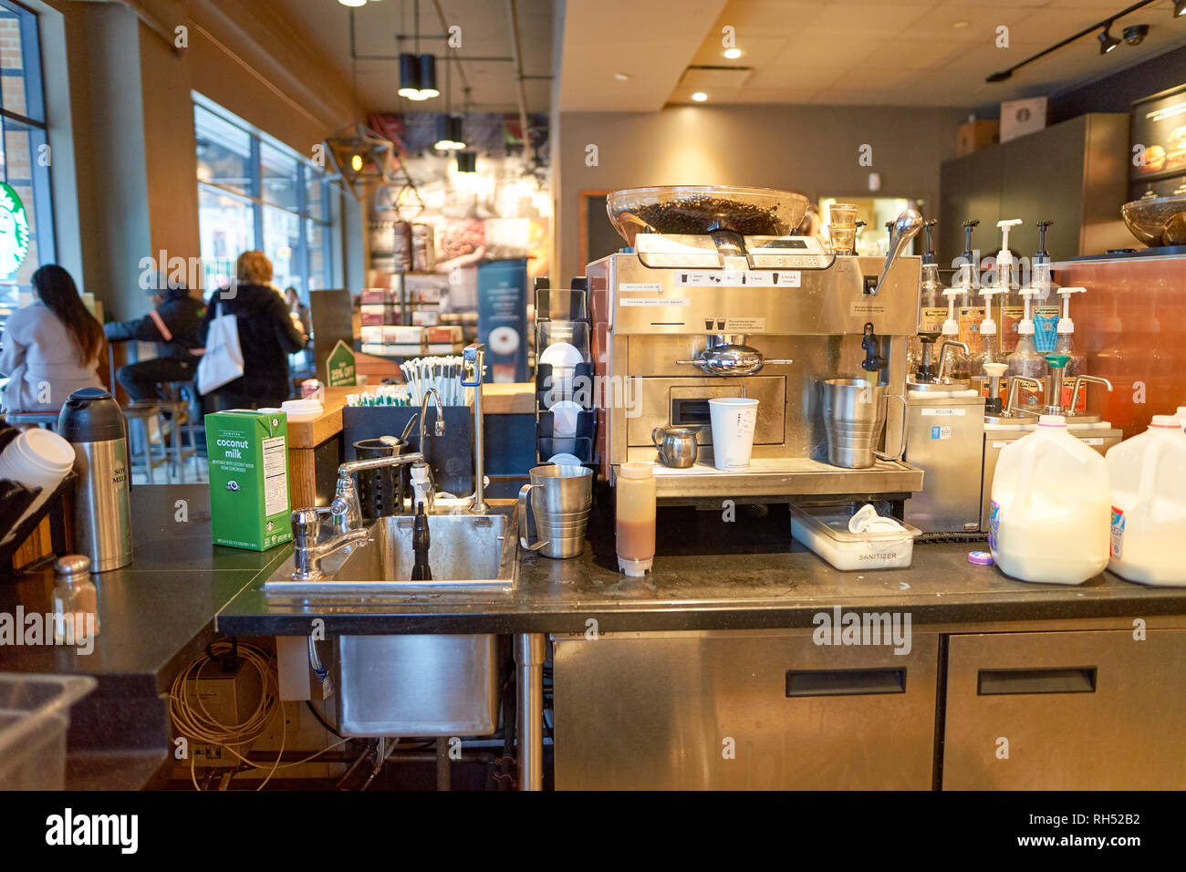 NEW YORK - CIRCA MARCH 2016: inside of Starbucks Cafe. Starbucks ...