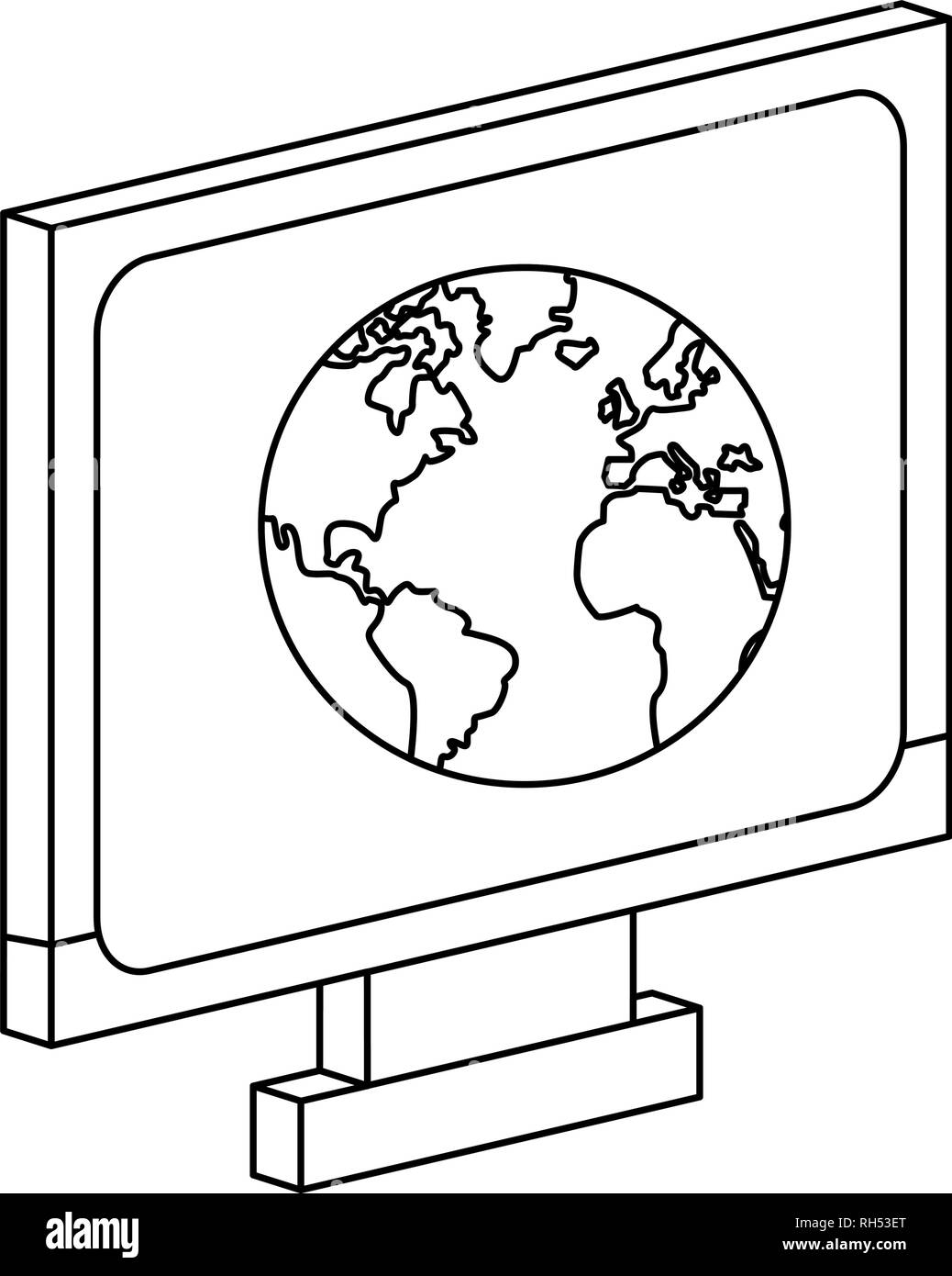 Pc world vector Black and White Stock Photos & Images - Alamy