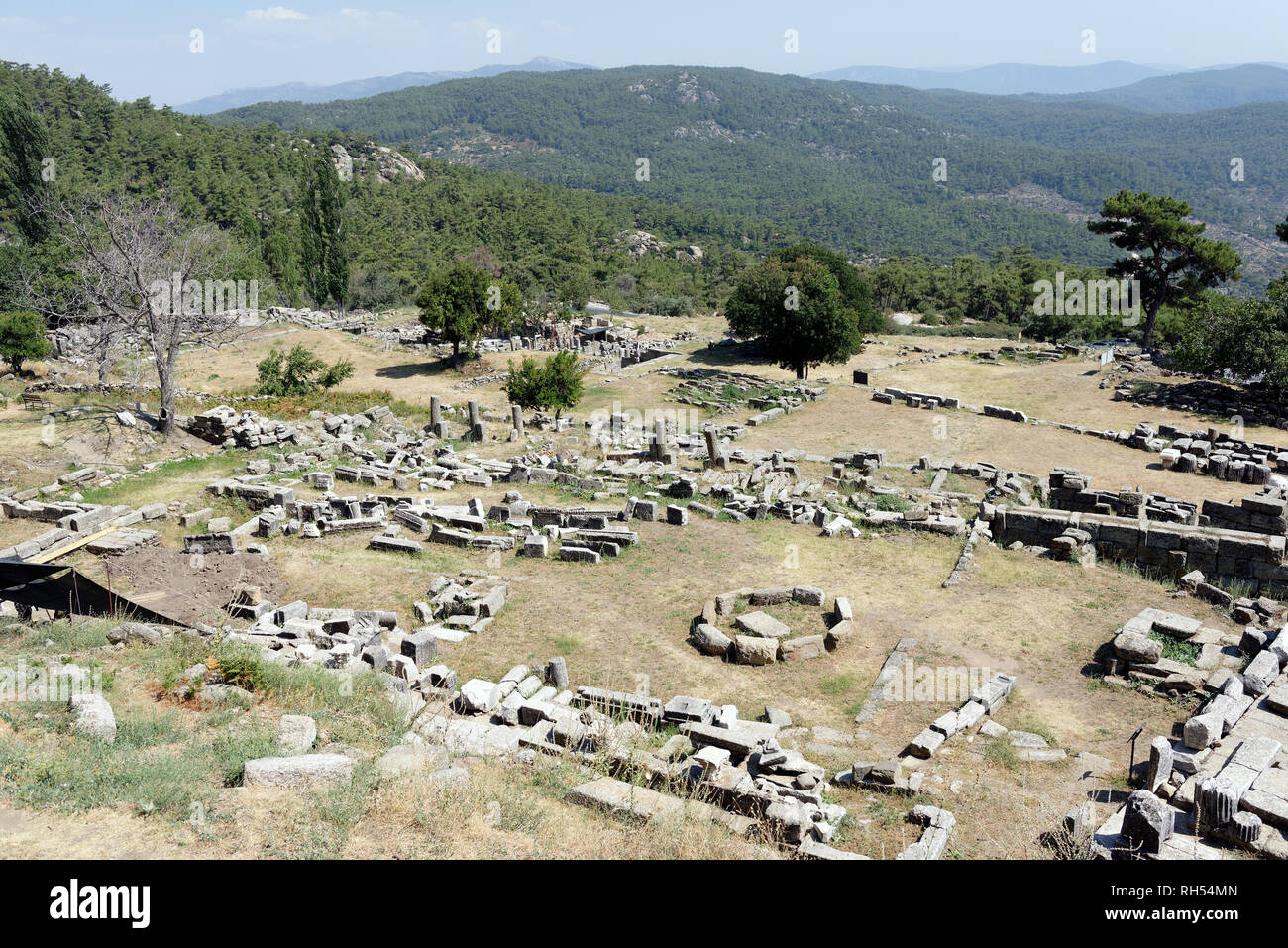Scenic overview of the ancient sanctuary and the temple terrace in the ...