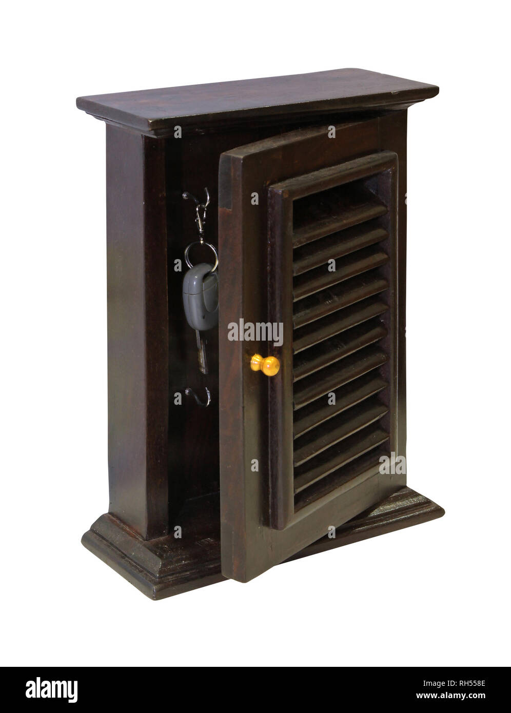 Wooden key box isolated with clipping path included Stock Photo - Alamy