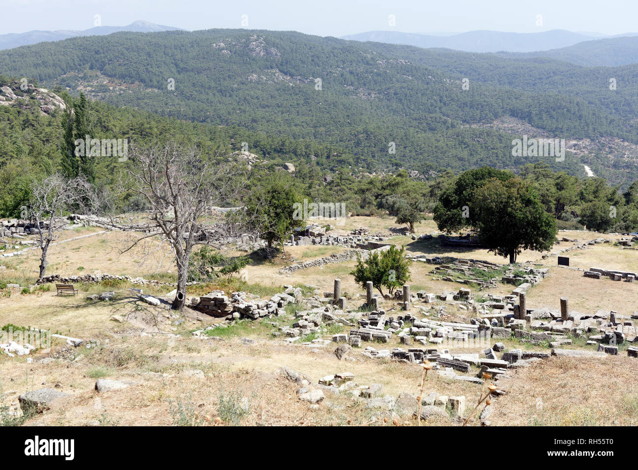 Scenic overview of the ancient sanctuary, Labranda, Turkey Stock Photo ...