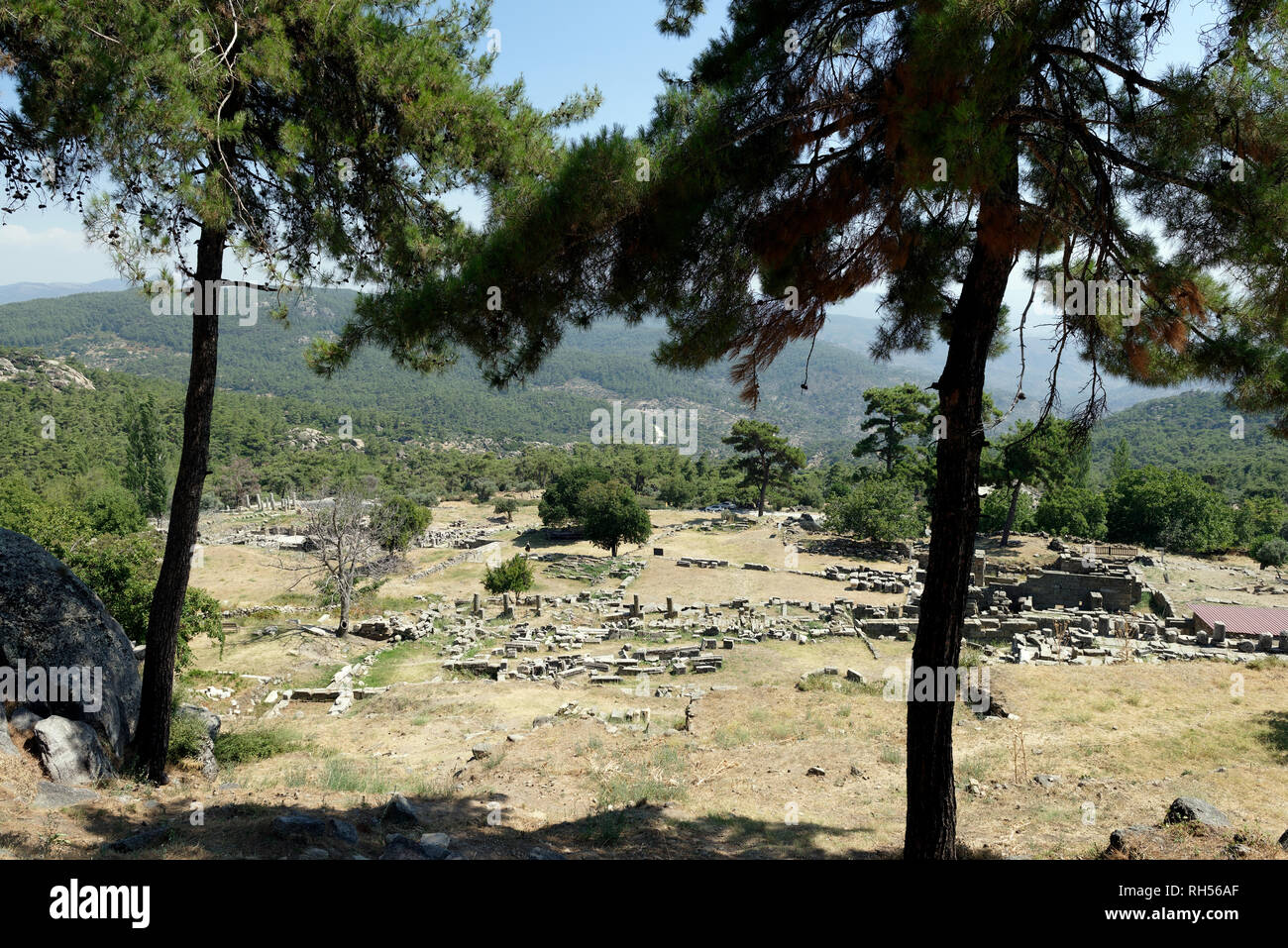 Scenic overview of the ancient sanctuary, Labranda, Turkey Stock Photo ...