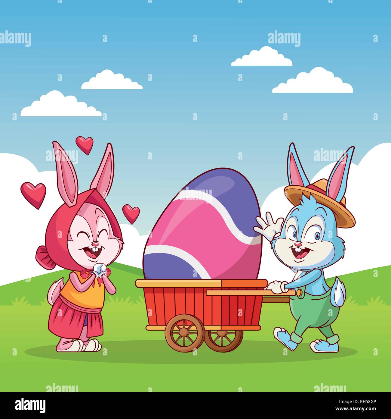 Happy easter cartoon Stock Vector Image & Art - Alamy