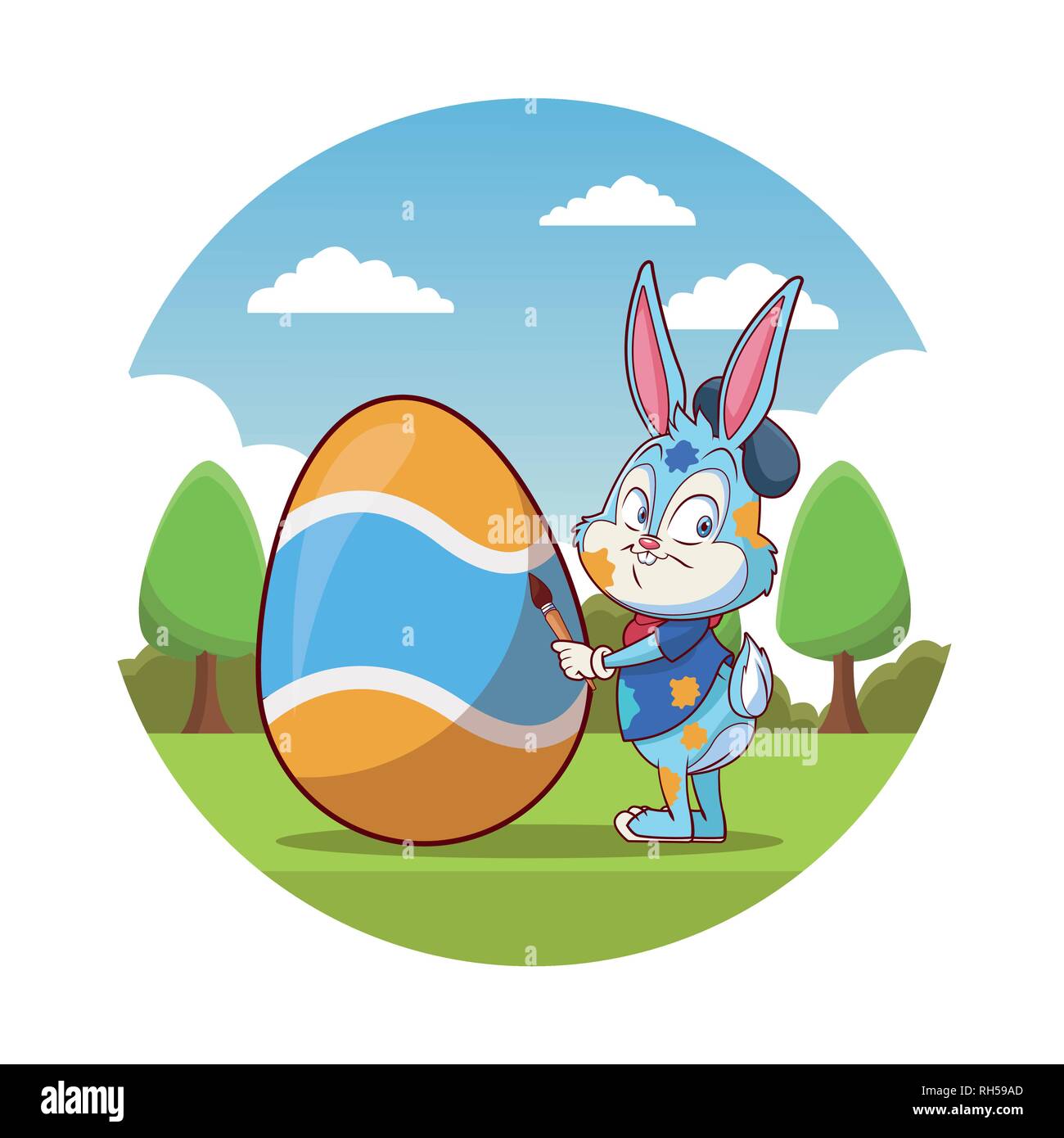 happy easter cartoon Stock Vector Image & Art - Alamy