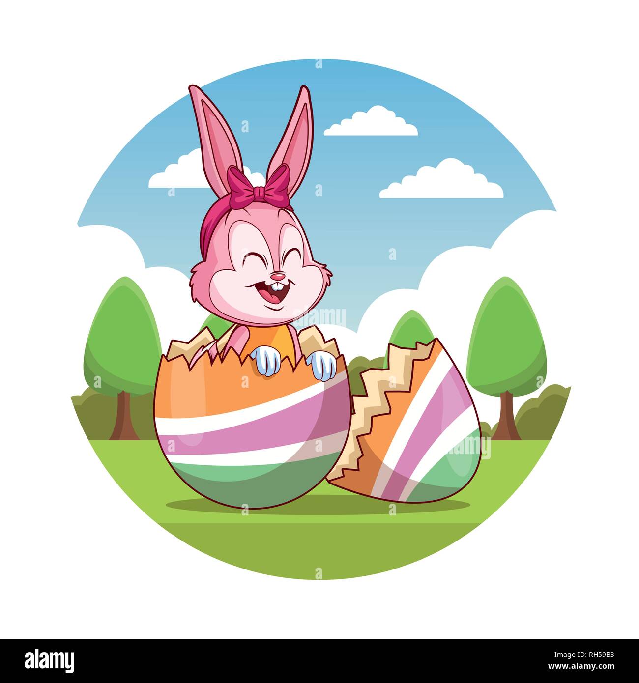 happy easter cartoon Stock Vector Image & Art - Alamy
