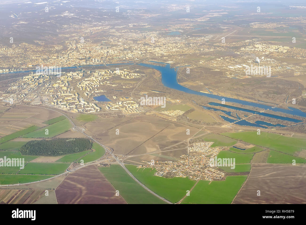 Beautiful aerial view of Bratislava. Capital of Slovakia republic ...