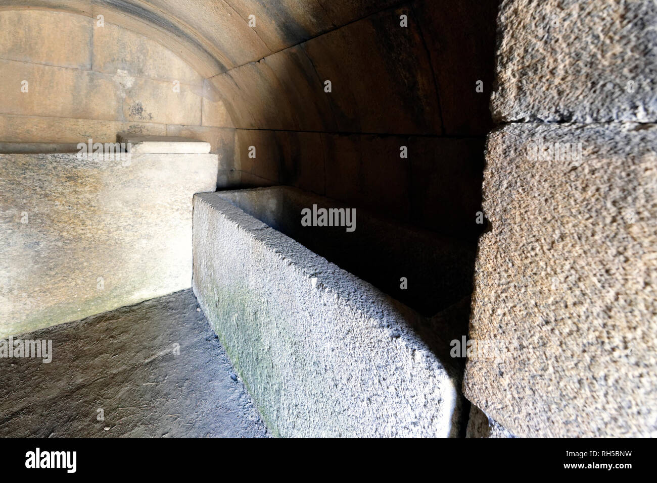 Inside chamber of the Built Tomb, which stands on the slop above the ...
