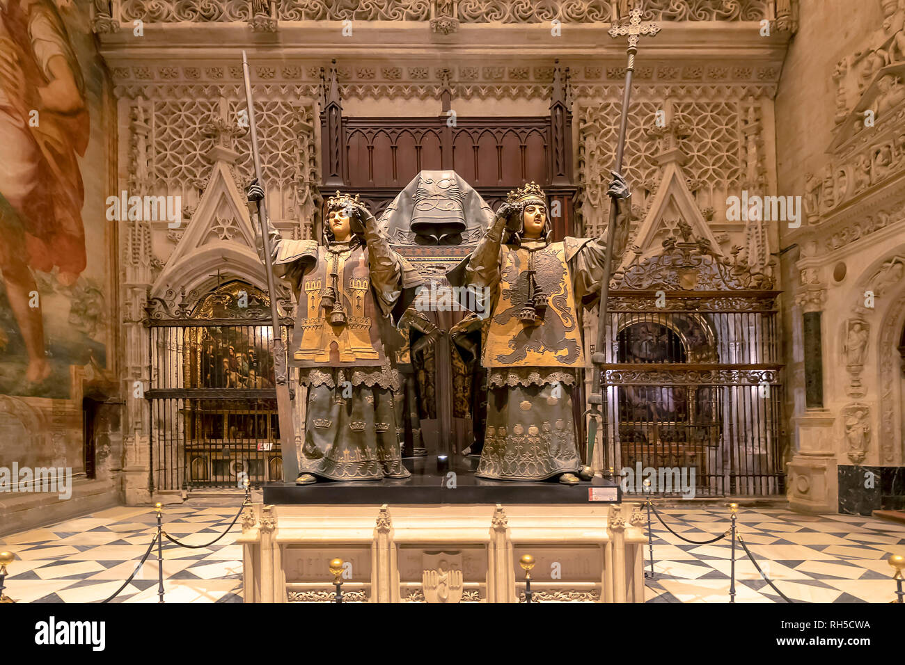 Tomb of christopher columbus in seville cathedral sevilla hi-res stock ...