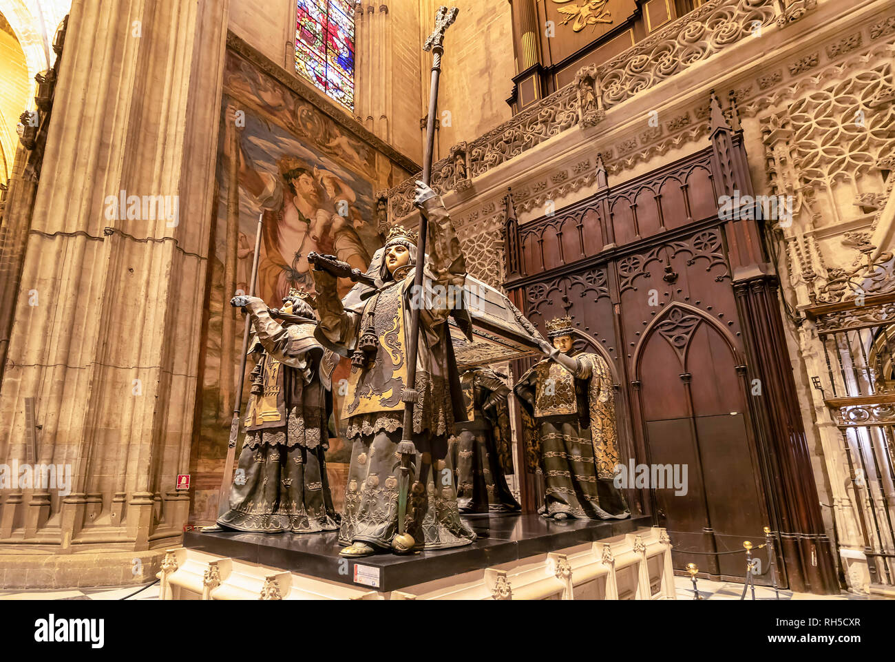 Tomb of christopher columbus in seville cathedral sevilla hi-res stock ...