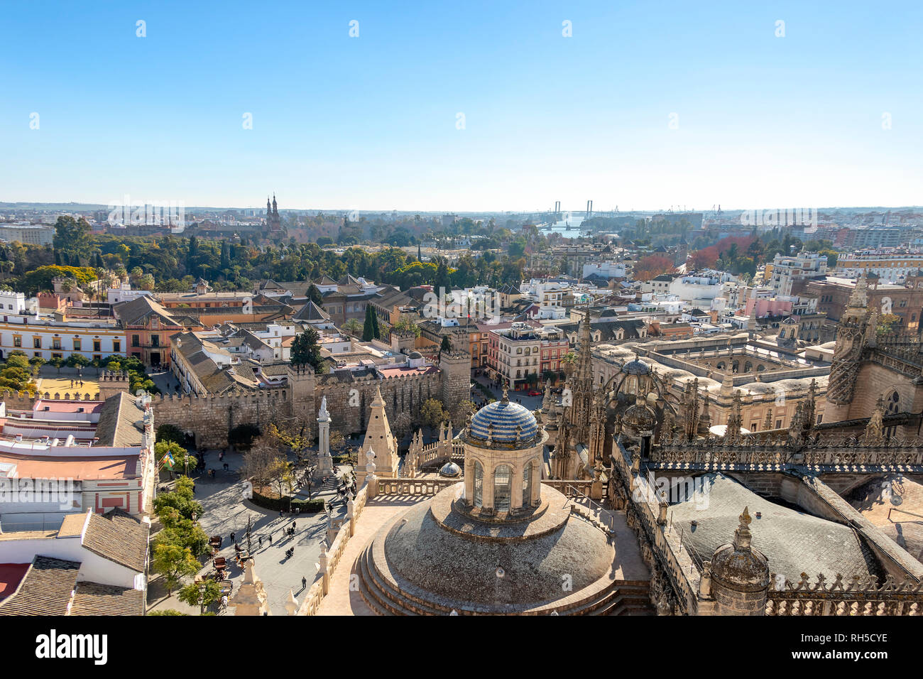 Aerial View Of The City Of Seville High Resolution Stock Photography ...