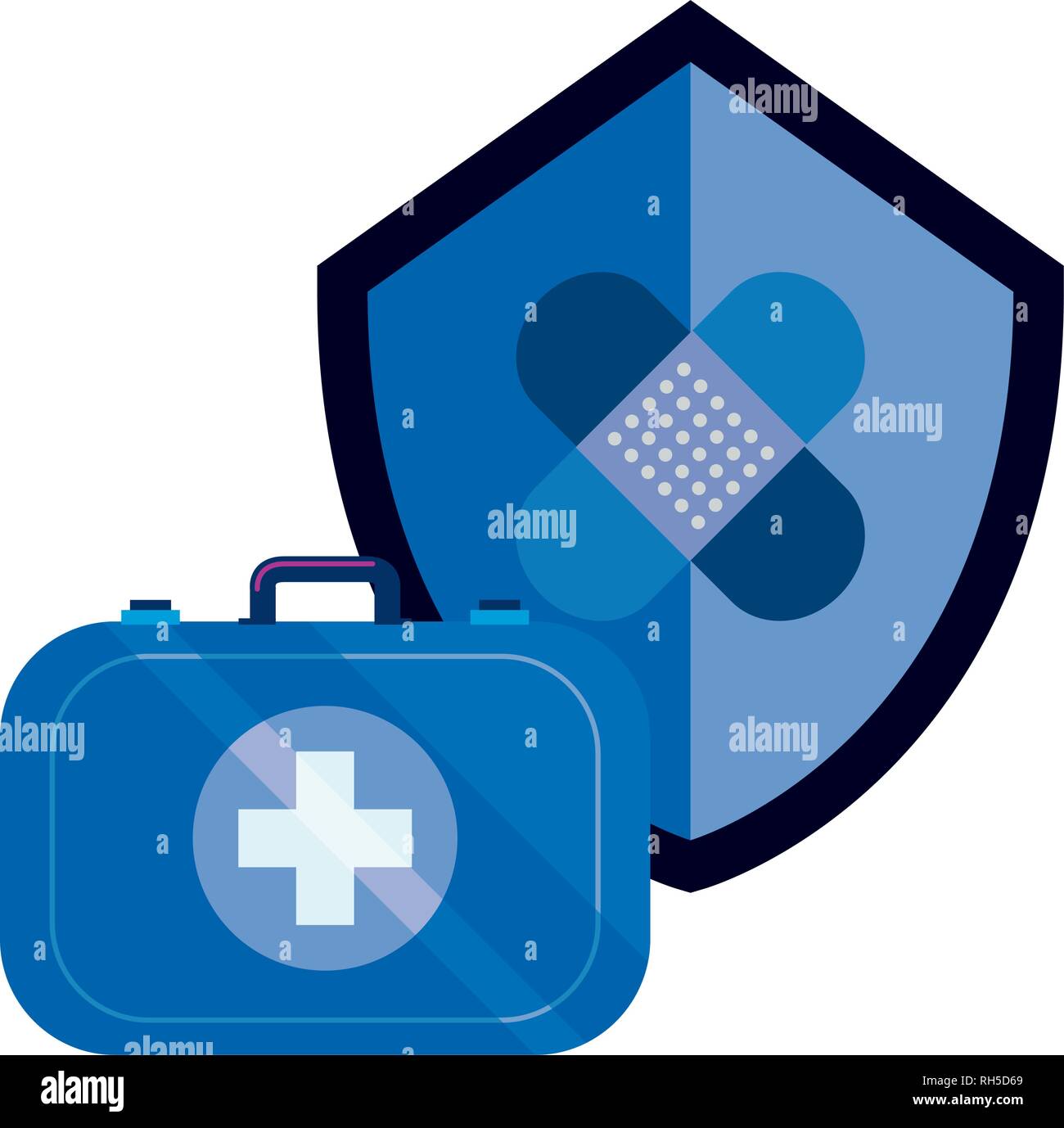 kit first aid shield protection plaster vaccination vector illustration ...