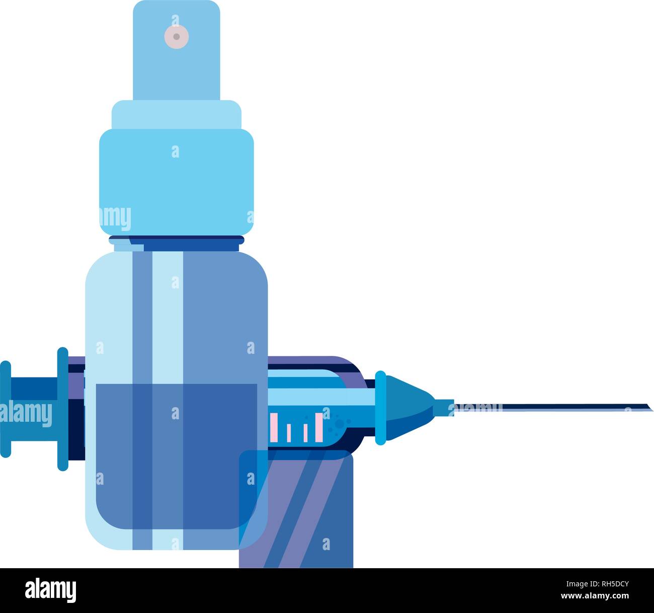 medical bottle spray syringe vaccination vector illustration Stock ...