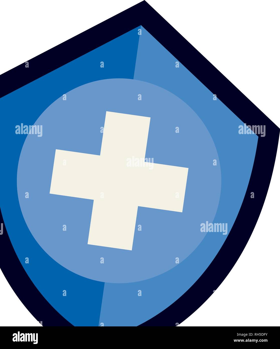 medical cross shield protection white background vector illustration ...