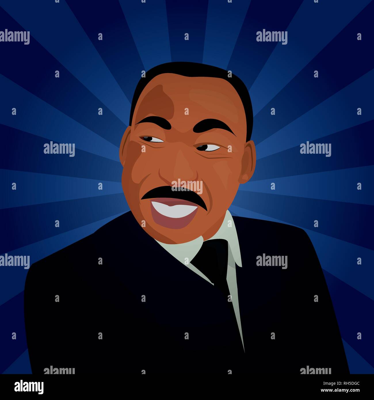 martin luther king portrait american character vector illustration ...