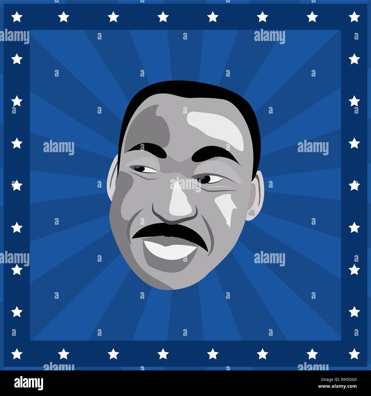 martin luther king portrait american character vector illustration ...