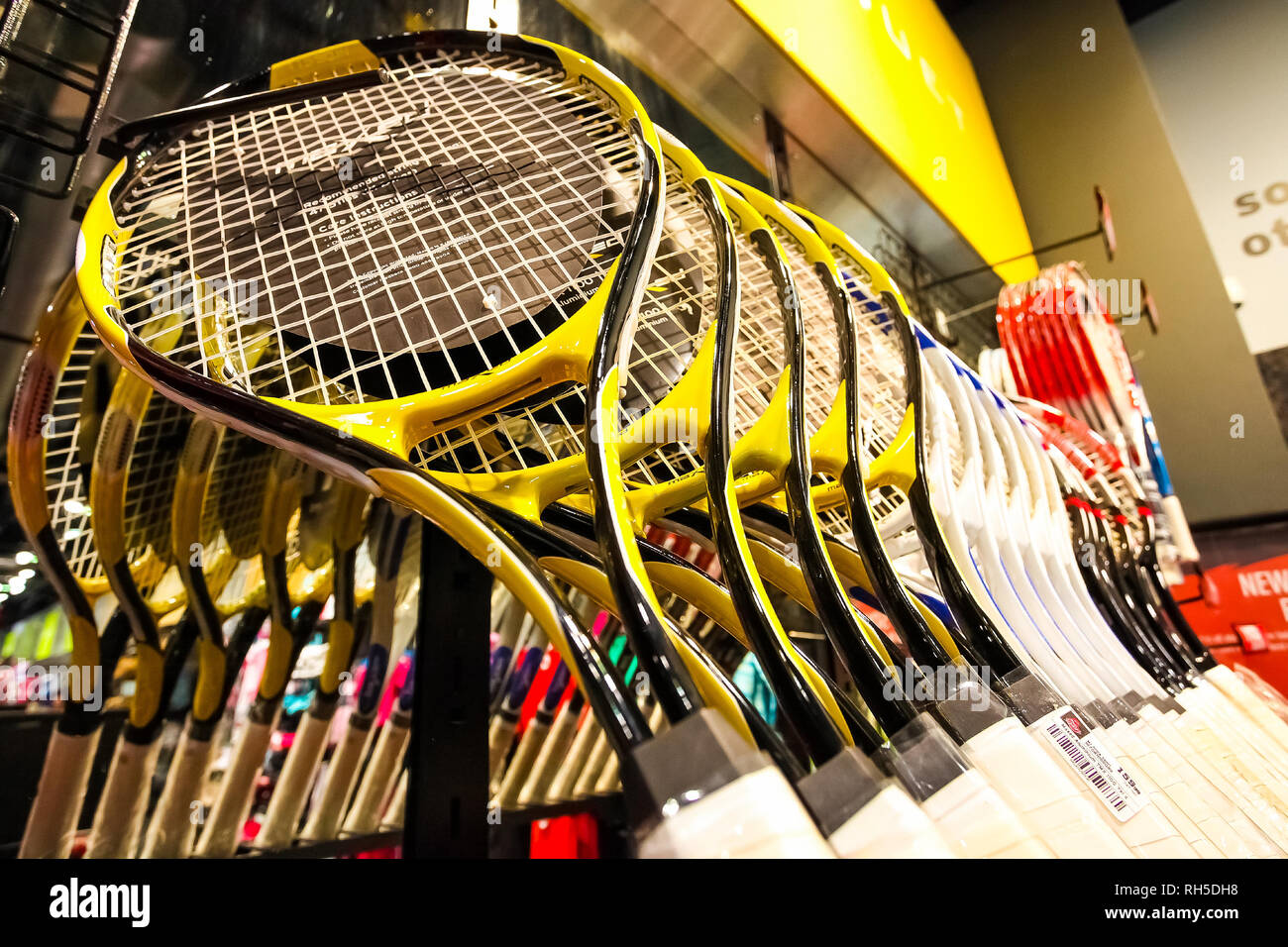 Sports shop interior racket hi-res stock photography and images - Alamy