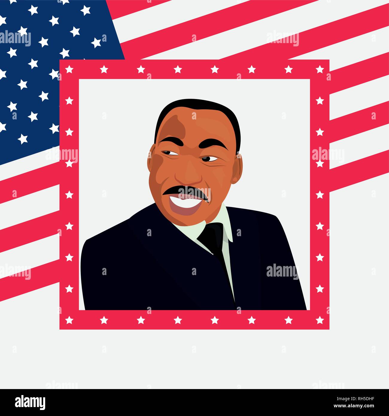 martin luther king portrait american character vector illustration ...
