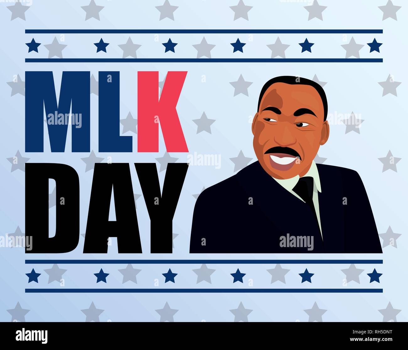 martin luther king jr portrait vector illustration Stock Vector Image ...