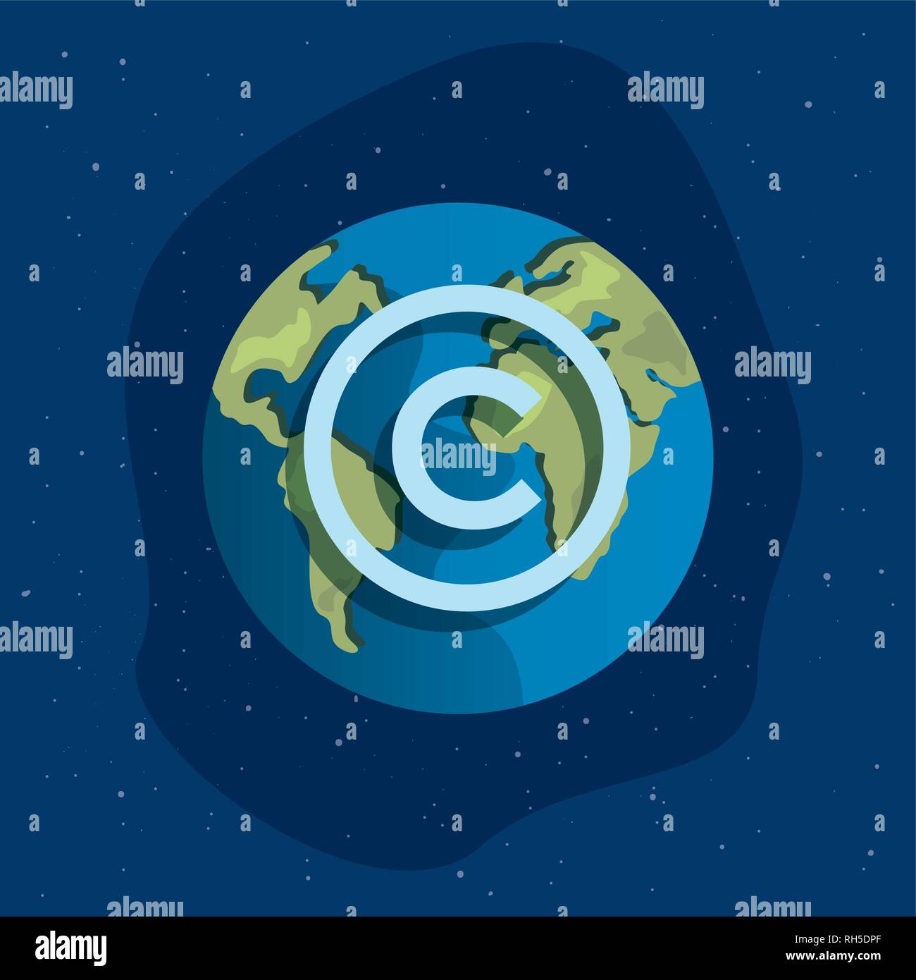 world copyright protection of intellectual vector illustration Stock ...