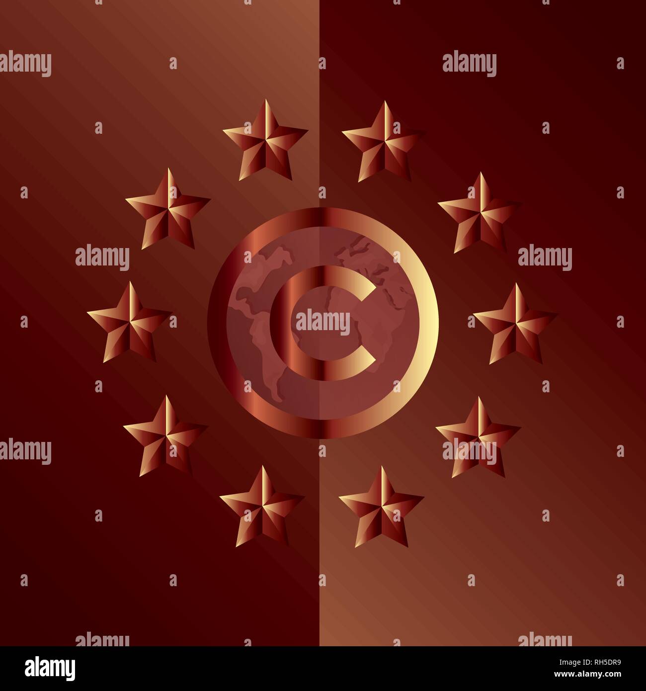 copyright protection of intellectual symbol vector illustration Stock ...