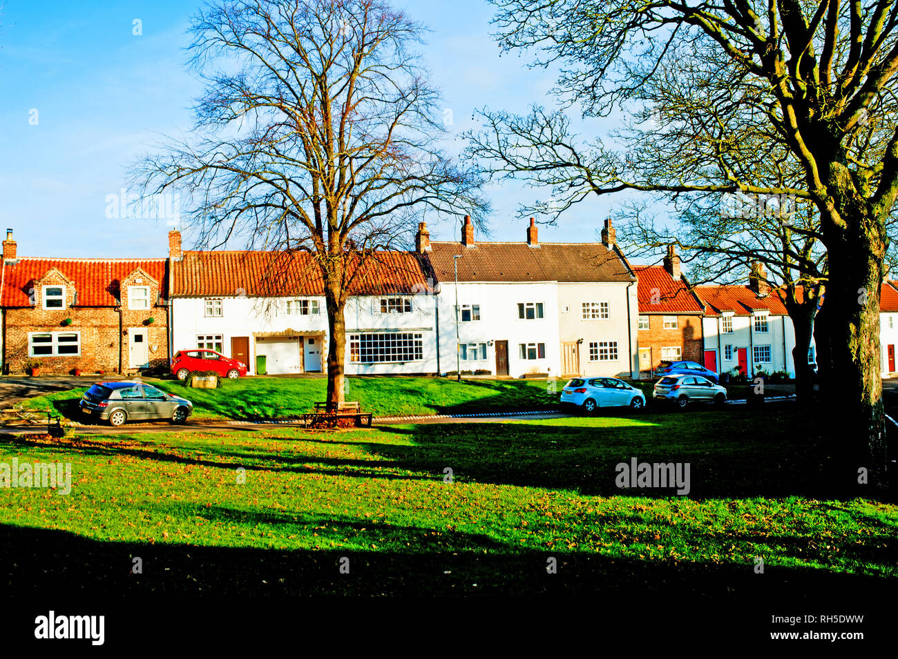 Cottages, Egglescliffe Village, Yarm on Tees, North East England Stock ...