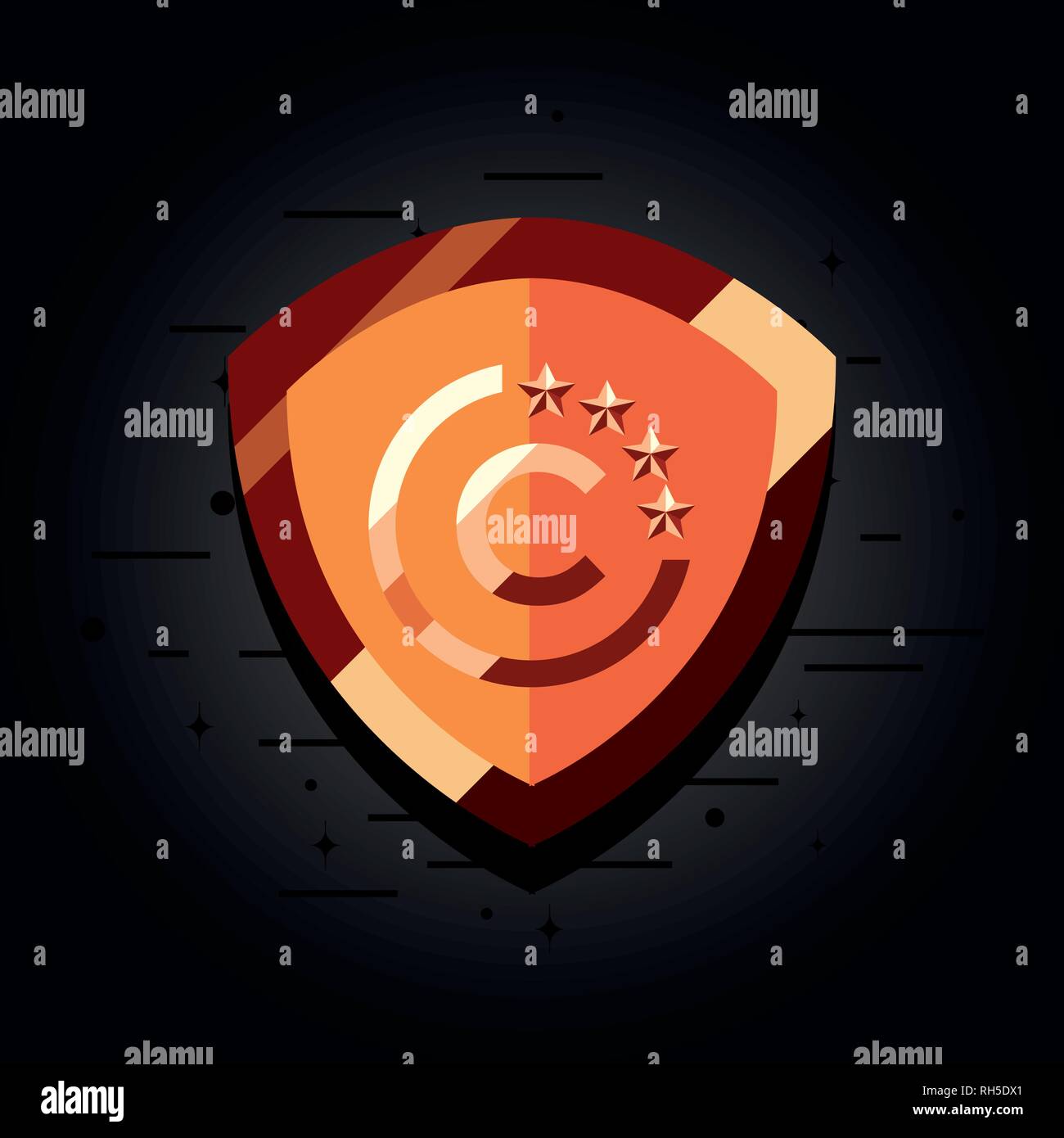 shield protection copyright intellectual symbol vector illustration ...