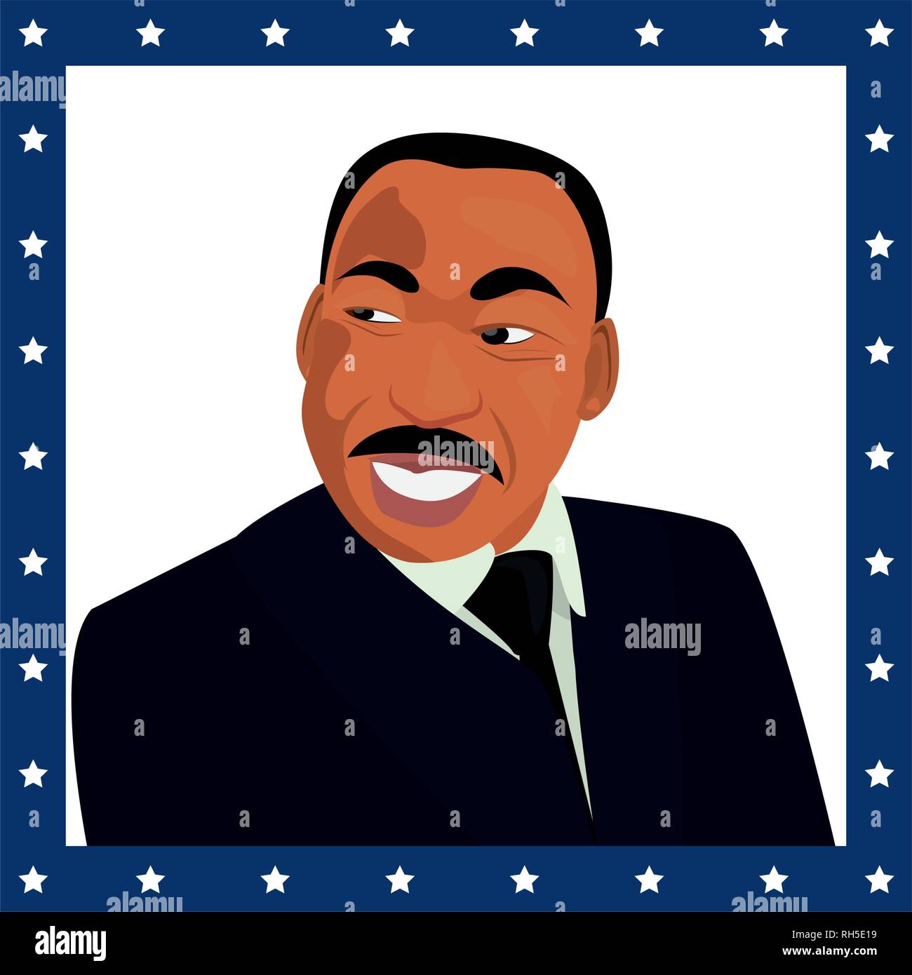 martin luther king portrait symbol vector illustration Stock Vector ...