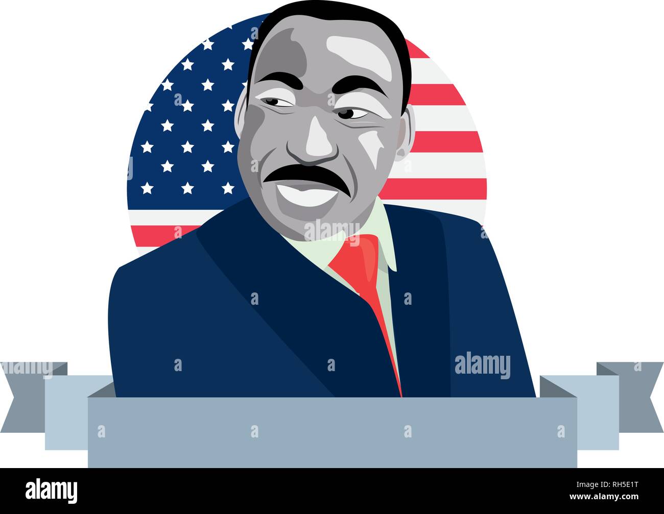 martin luther king portrait symbol vector illustration Stock Vector ...