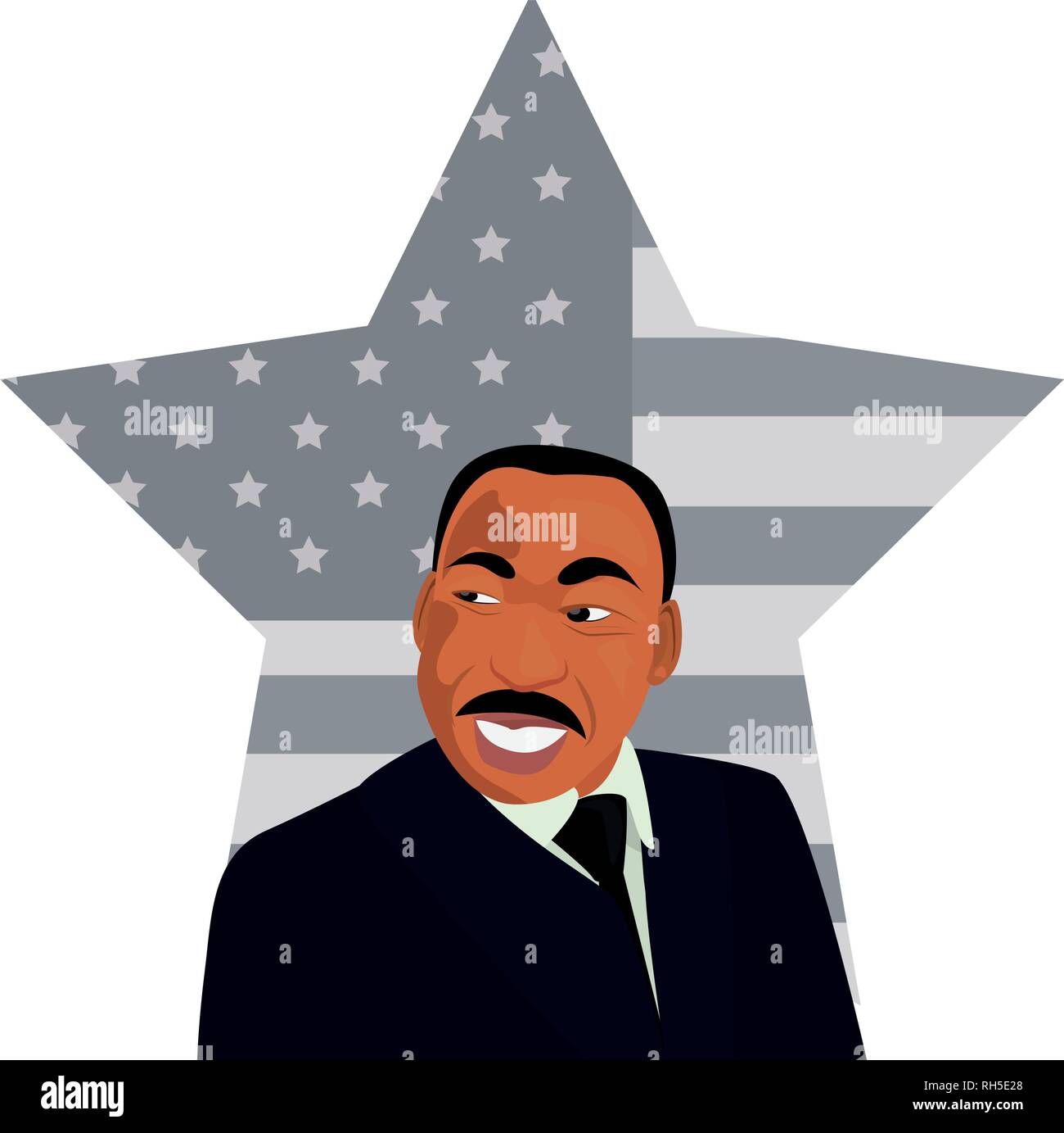 martin luther king portrait symbol vector illustration Stock Vector ...