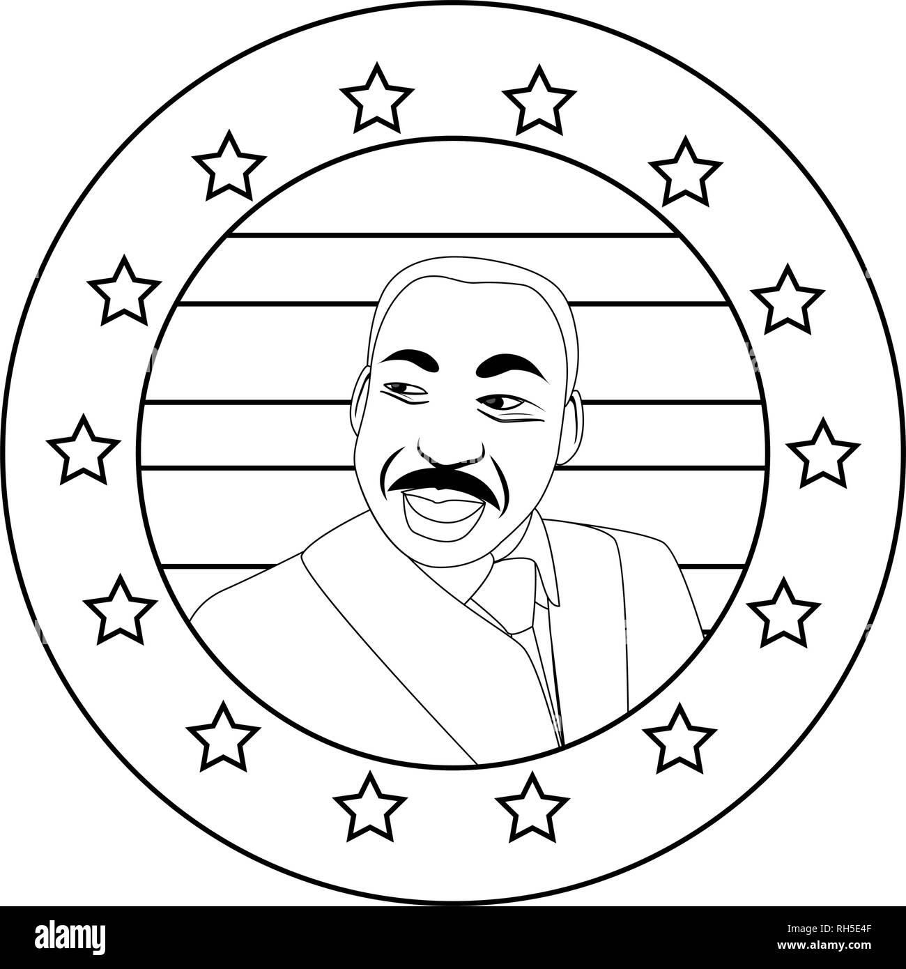 martin luther king portrait symbol vector illustration Stock Vector ...