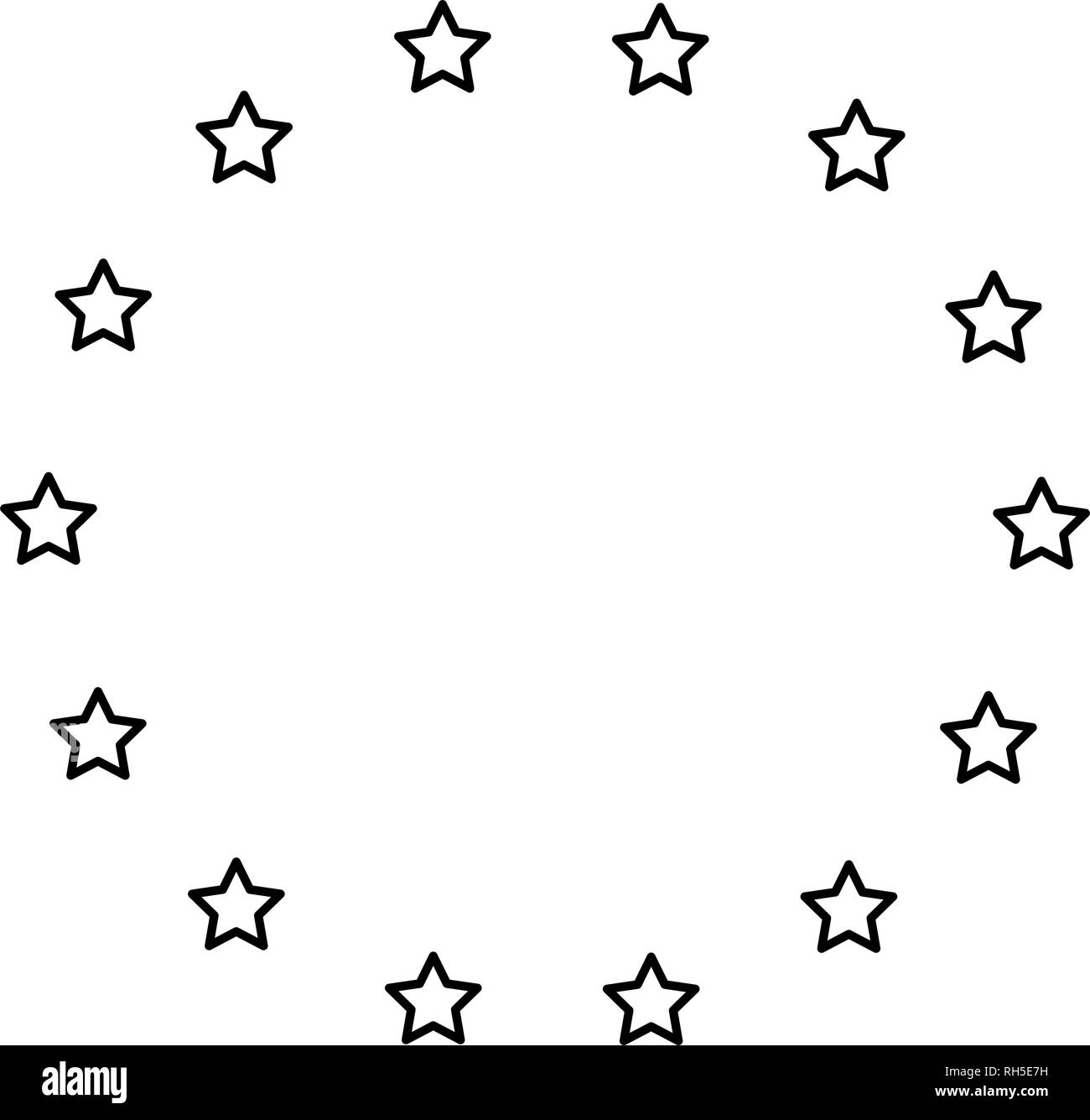 stars shaped circle white background vector illustration Stock Vector ...