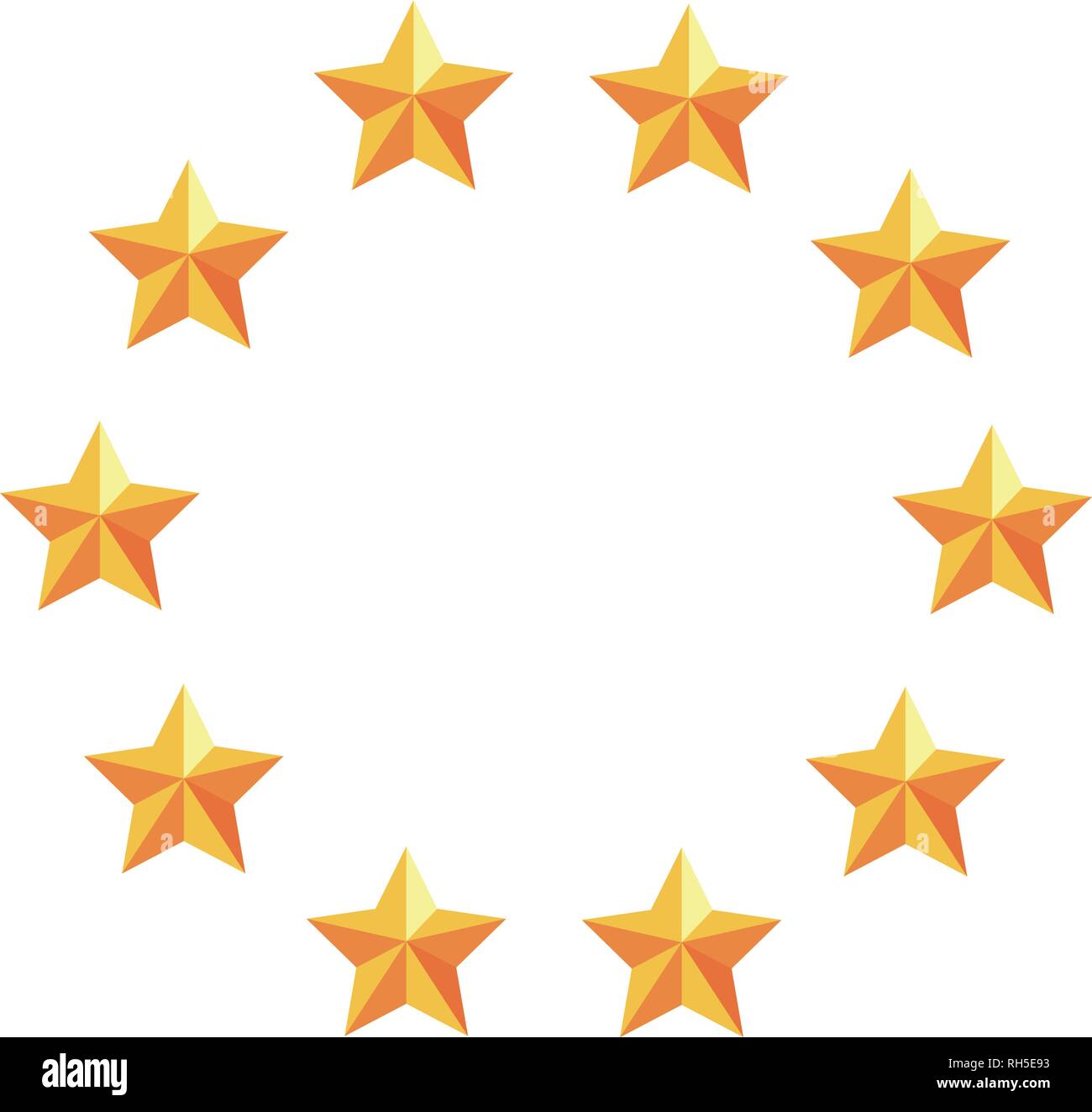 golden stars round shape on white background vector illustration Stock ...