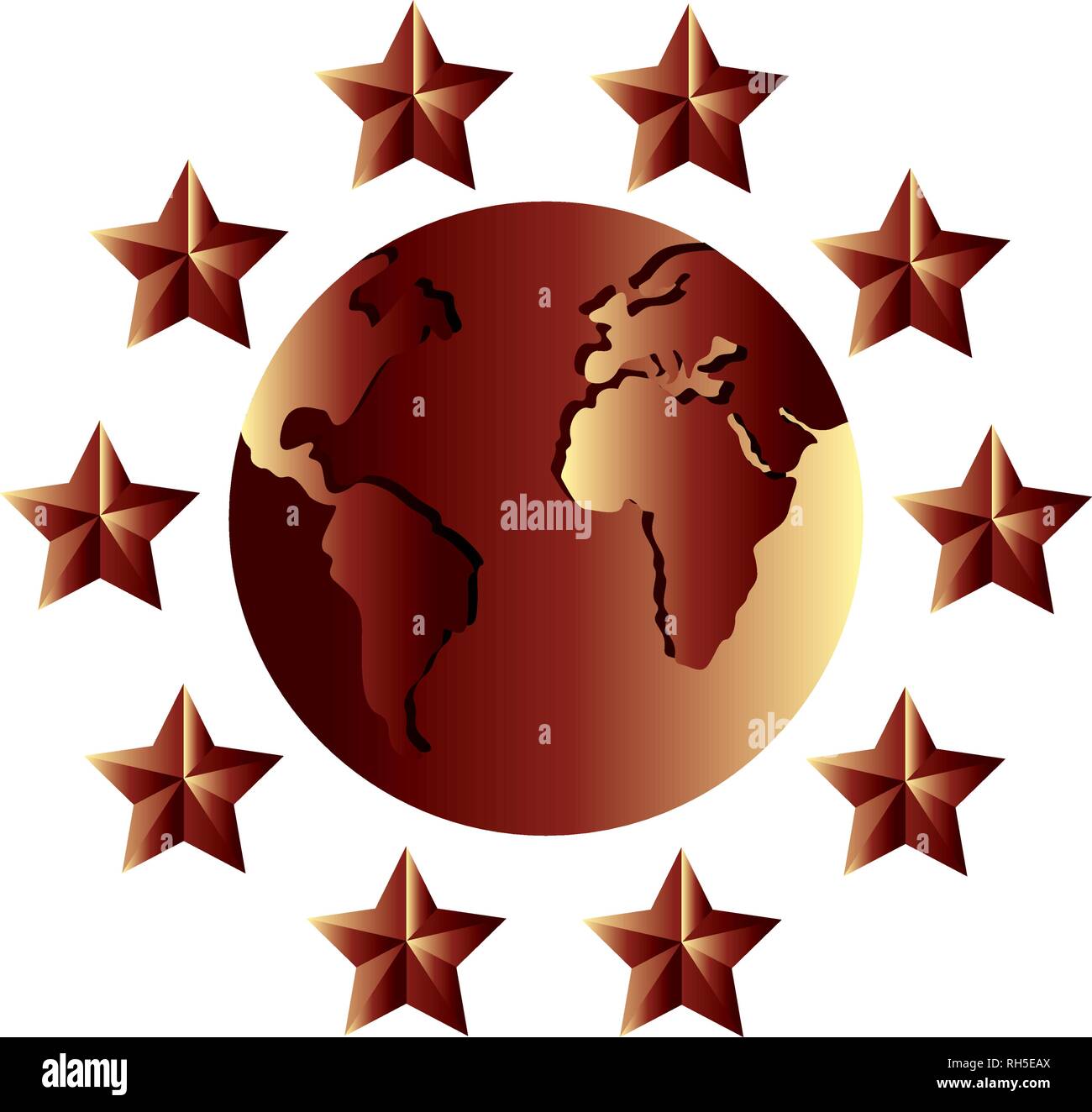 world around stars on white background vector illustration Stock Vector ...