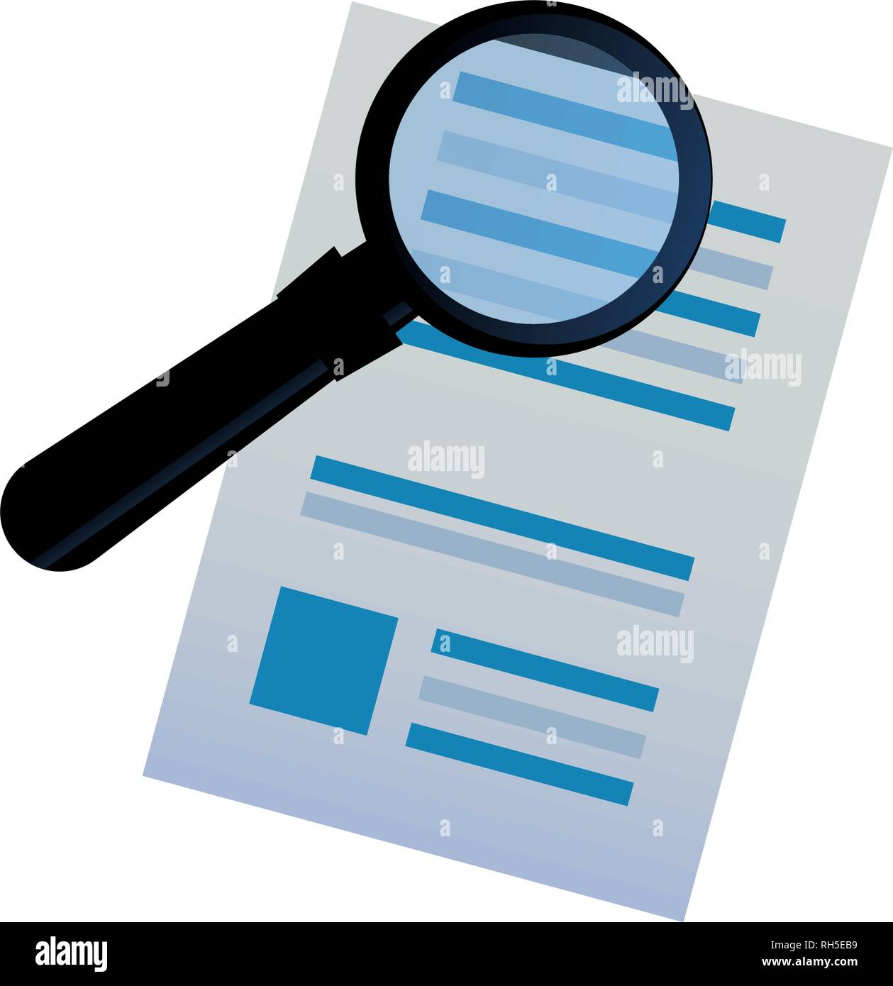 document paper magnifying glass search vector illustration Stock Vector ...